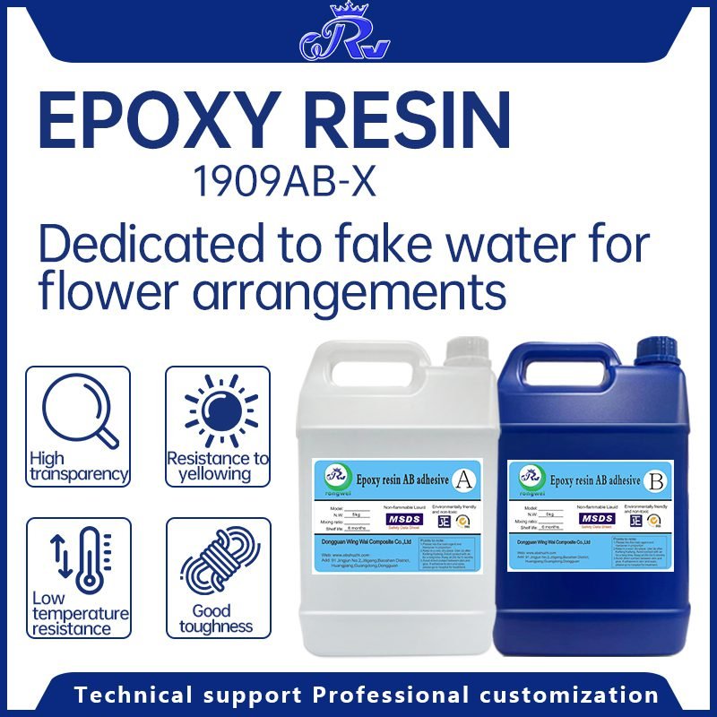 RW Epoxy Resin 1909-X Is Used For Floral Fake Water Flower Arrangement ...